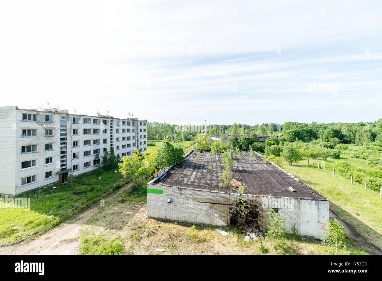 interior of an old abandoned soviet hospital in military town of ...