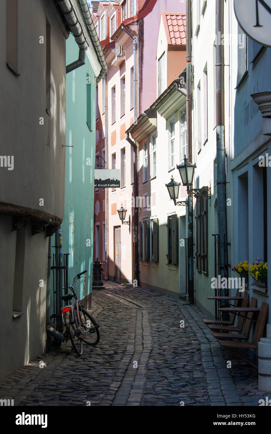 Riga street scene Stock Photo - Alamy