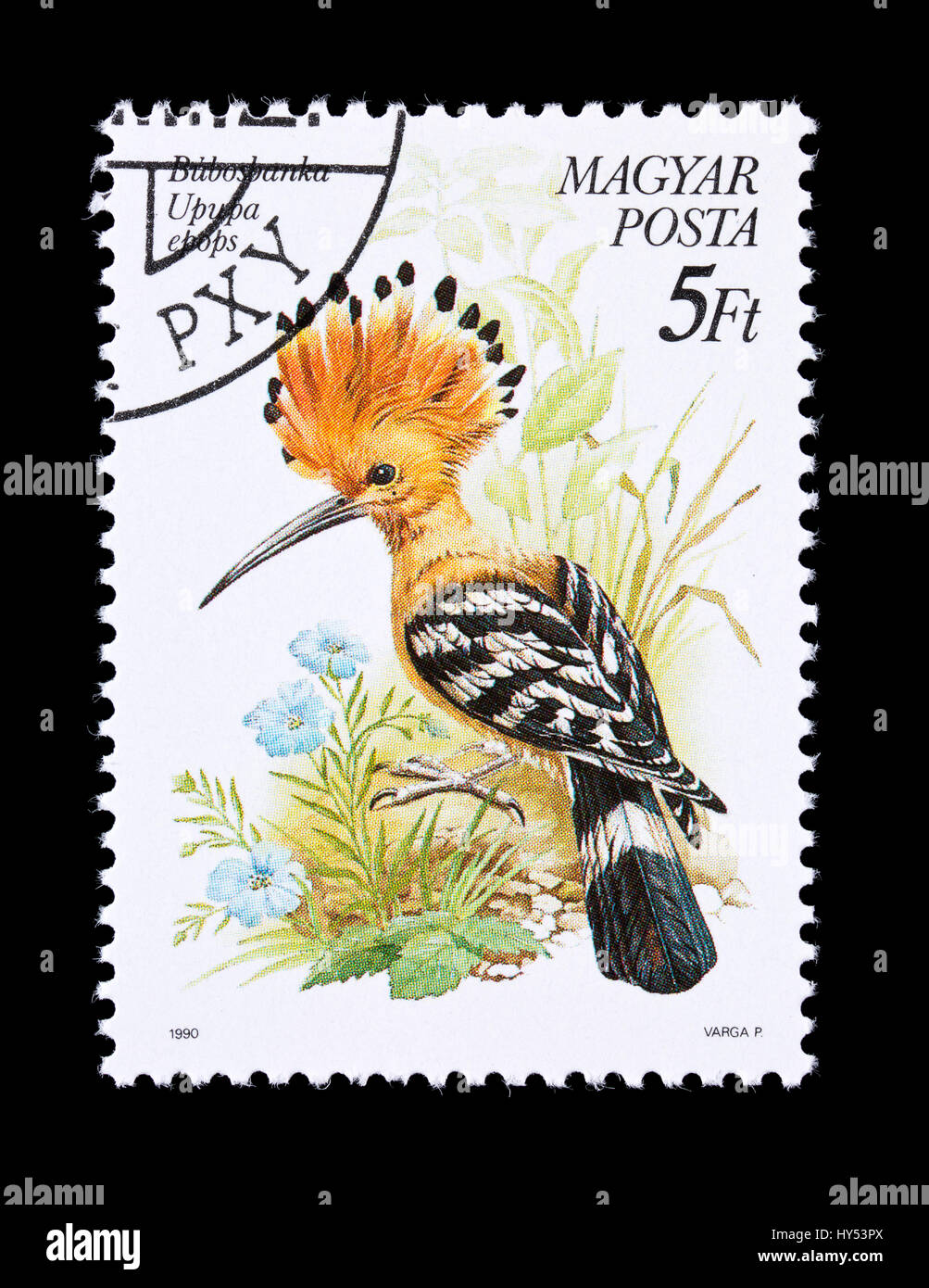 Postage stamp from Hungary depicting a hoopoe (Upupa epops Stock Photo ...