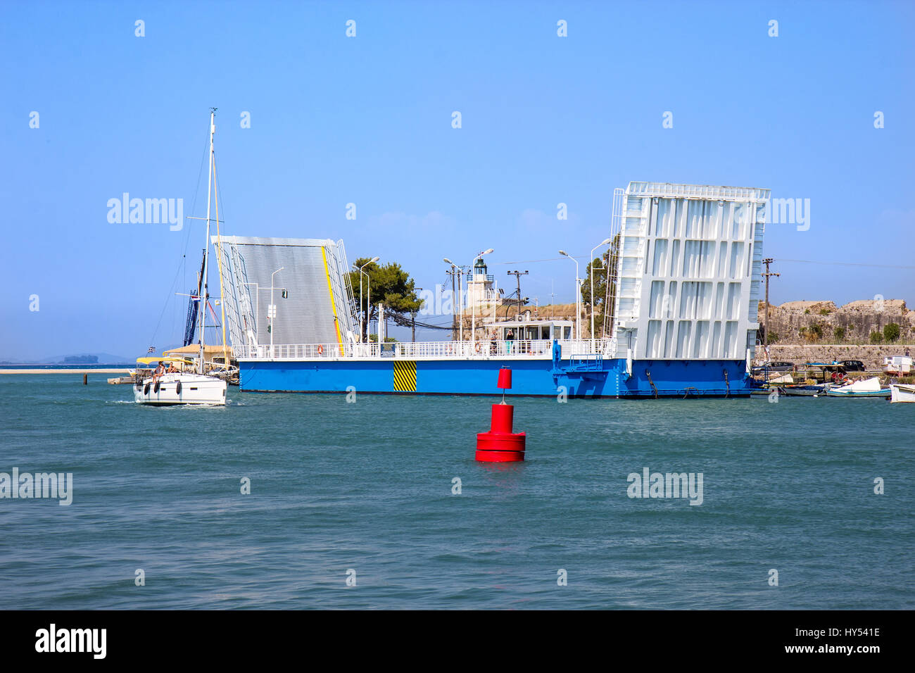 Conection bridge between Lefkada island and mainland Stock Photo - Alamy