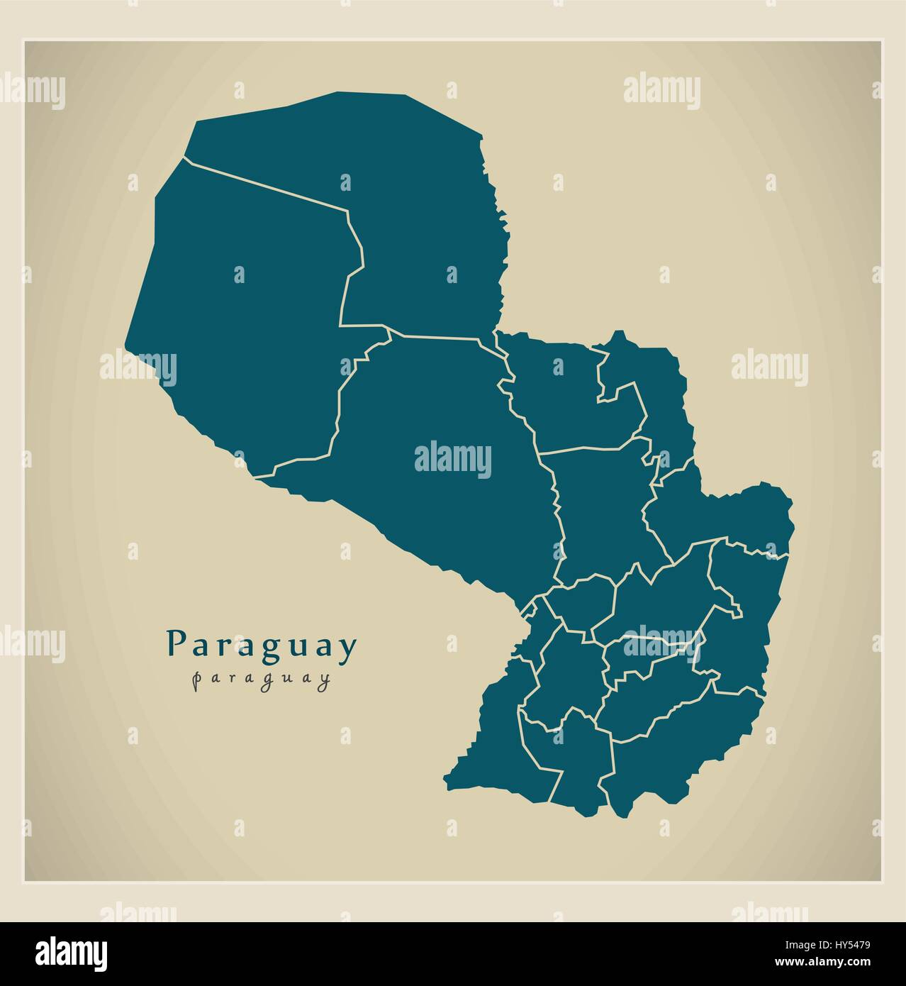 Vector map paraguay departments hi-res stock photography and images - Alamy