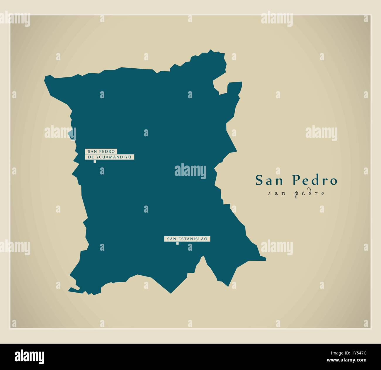 Modern Map - San Pedro PY Stock Vector Image & Art - Alamy