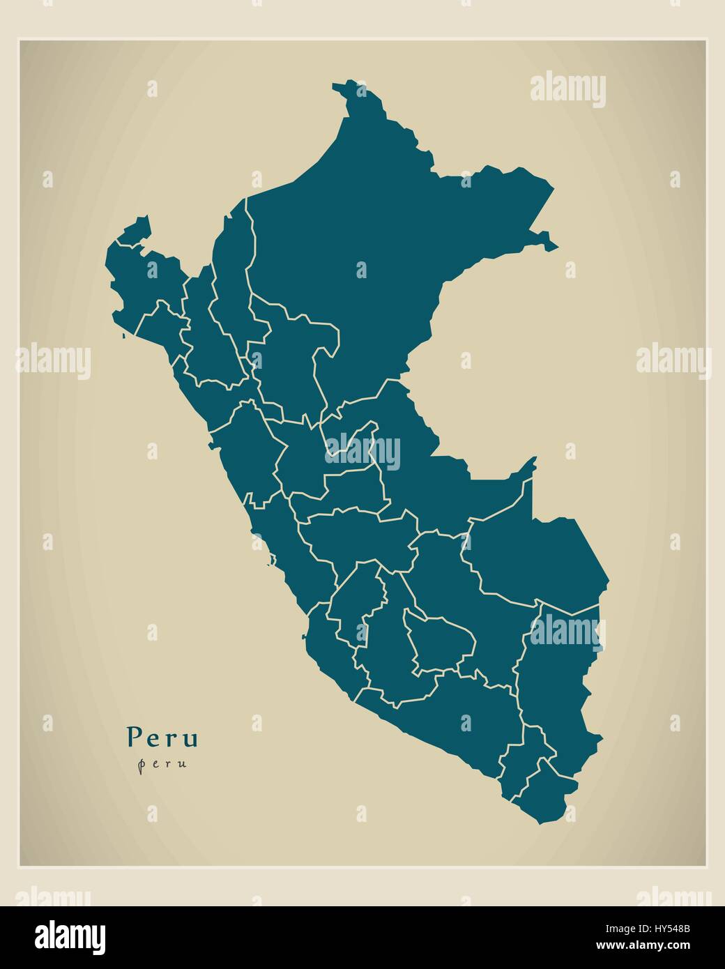 Modern Map - Peru with regions PE Stock Vector Image & Art - Alamy