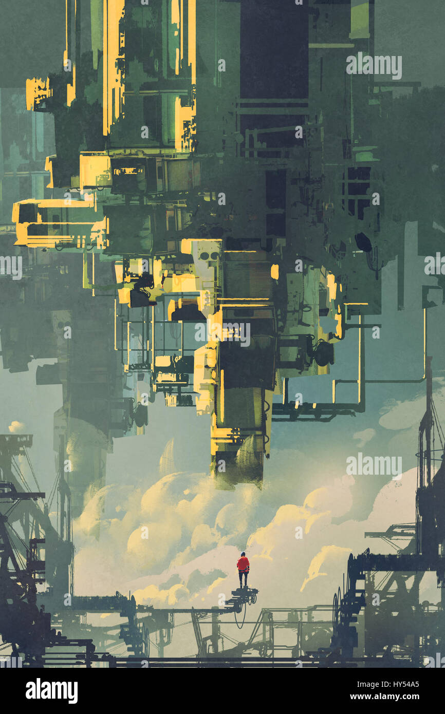 Sci fi city floating in the sky hi-res stock photography and images - Alamy