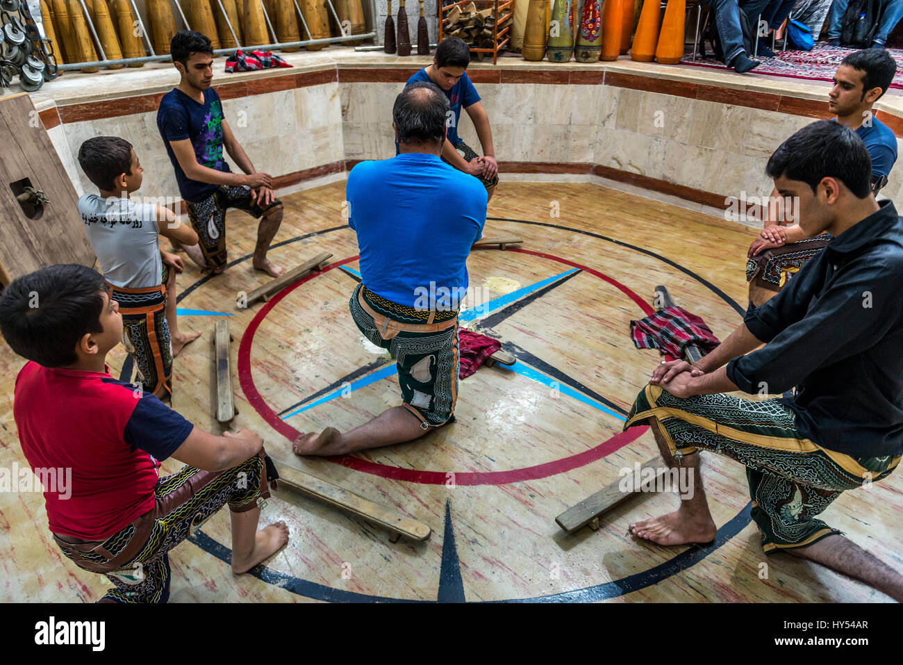Warm up during training session in Zoorkhaneh (House of Strength ...