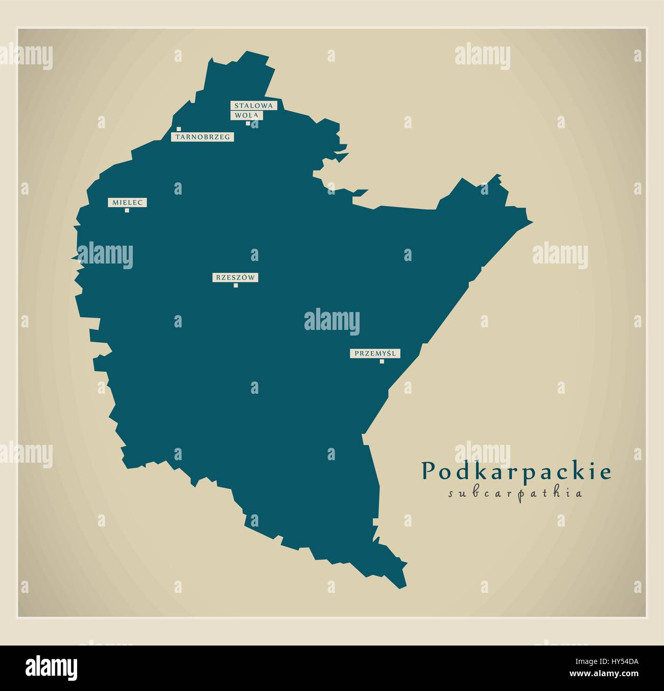 Podkarpackie vector map hi-res stock photography and images - Alamy