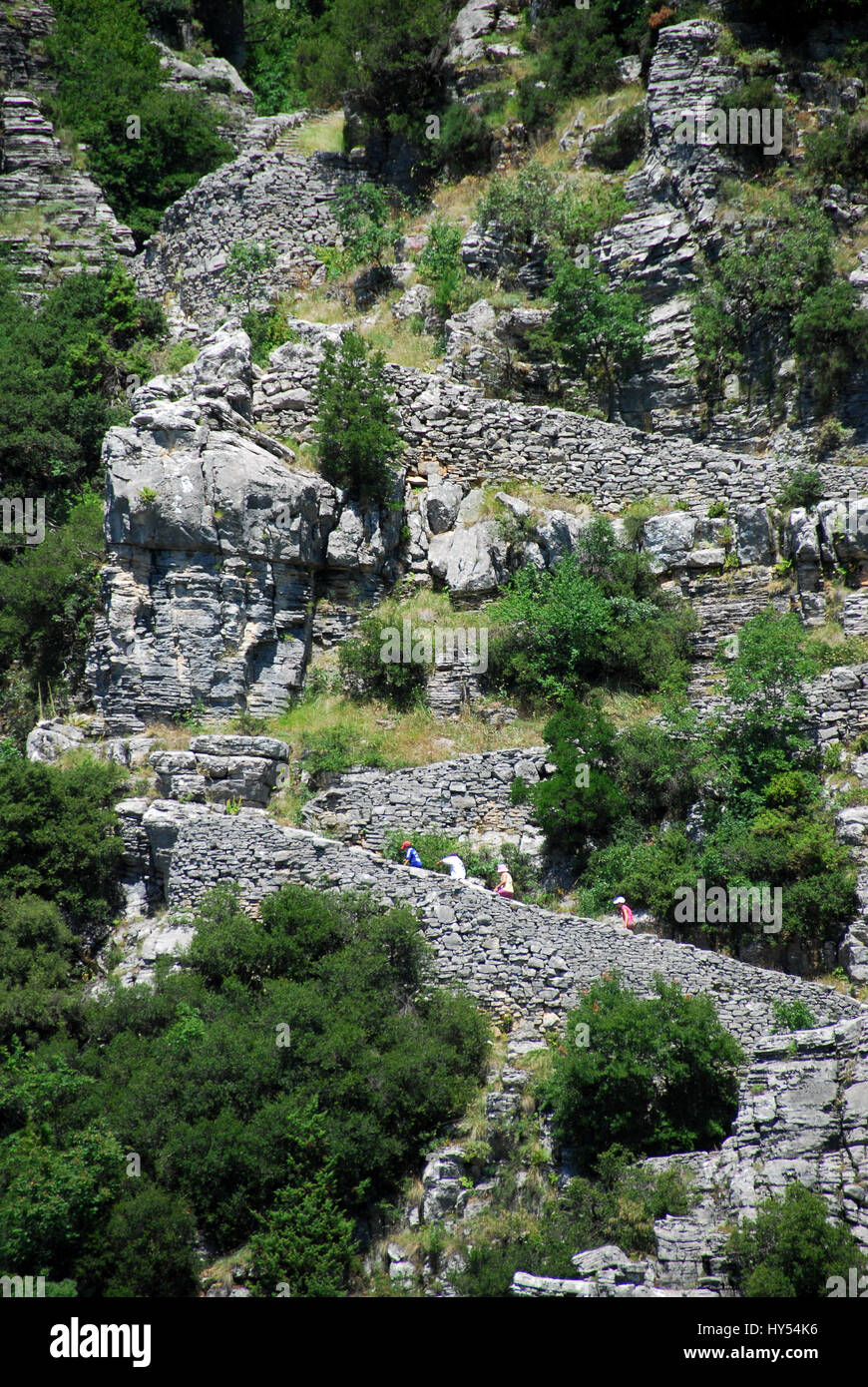 The giant stone steps of Vradeto village and the Beloi viewpoint 0f ...