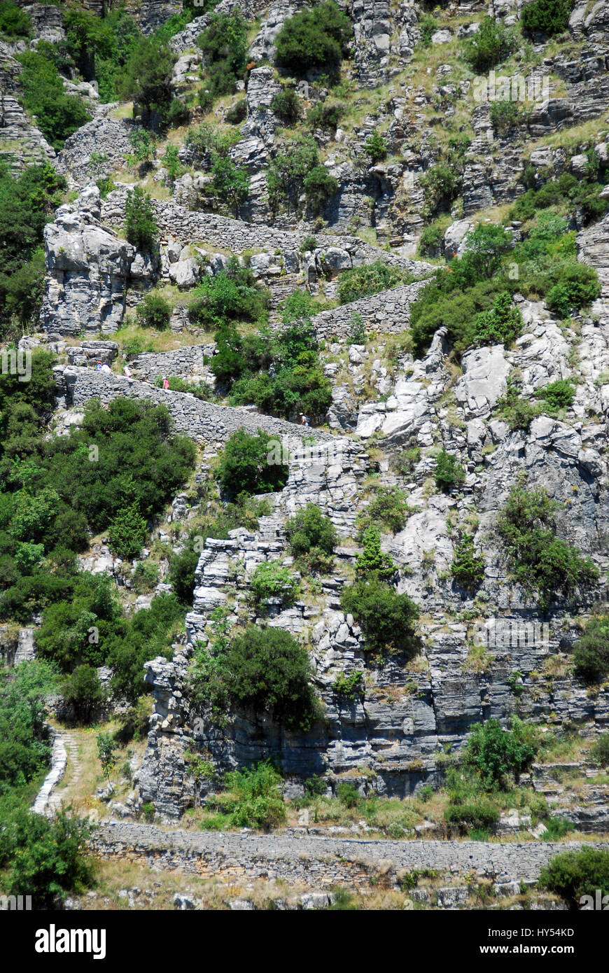 The giant stone steps of Vradeto village and the Beloi viewpoint 0f ...