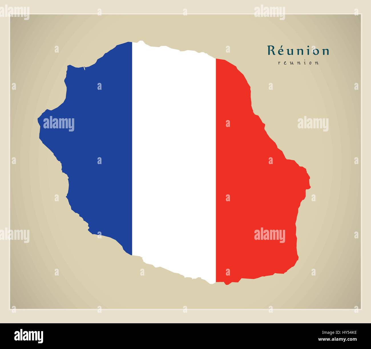 Modern Map - Reunion flag colored FR Stock Vector Image & Art - Alamy