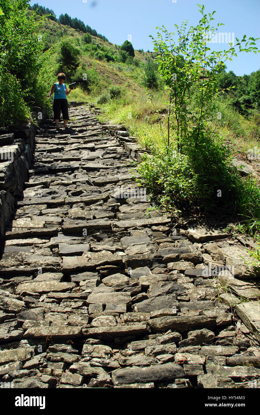 The giant stone steps of Vradeto village and the Beloi viewpoint 0f ...