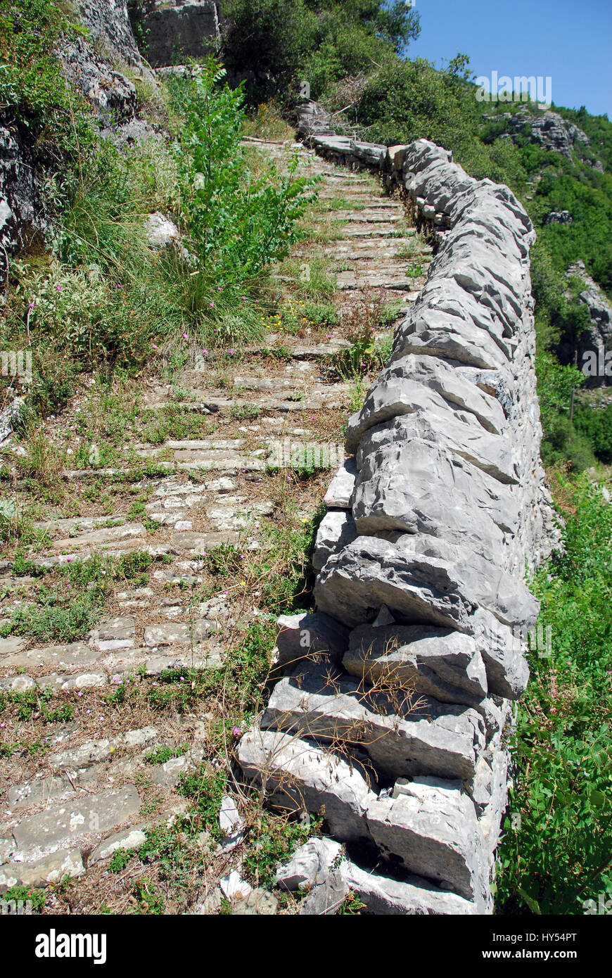 The giant stone steps of Vradeto village and the Beloi viewpoint 0f ...