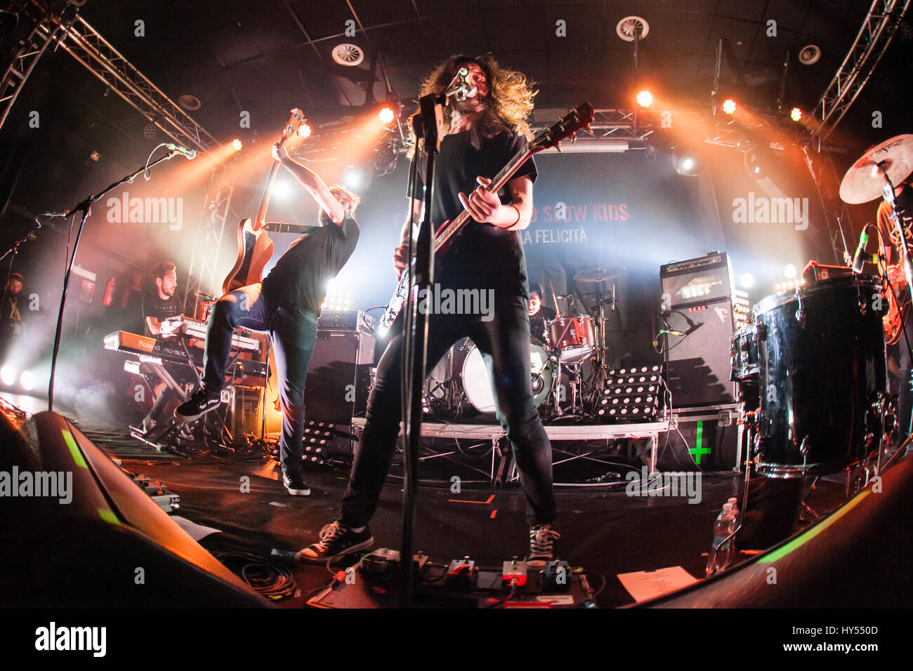 Turin, Italy. 31st Mar, 2017. Fast animals and slow kids rock band ...