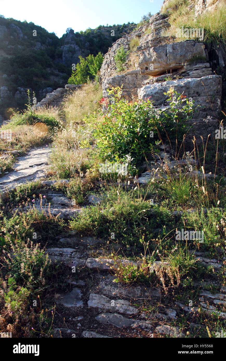 The giant stone steps of Vradeto village and the Beloi viewpoint 0f ...