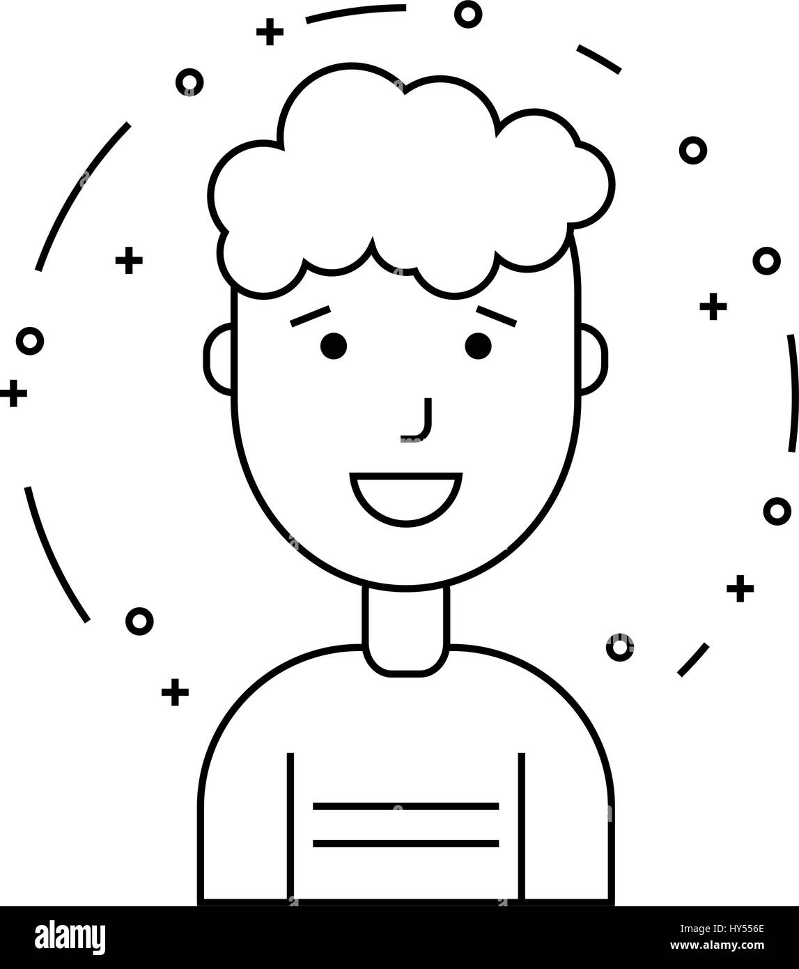 Smiling guy character, minimalism cartoon flat Stock Vector Image & Art ...