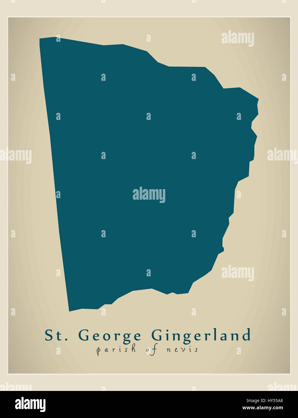 Modern Map - St. George Gingerland KN Stock Vector Image & Art - Alamy