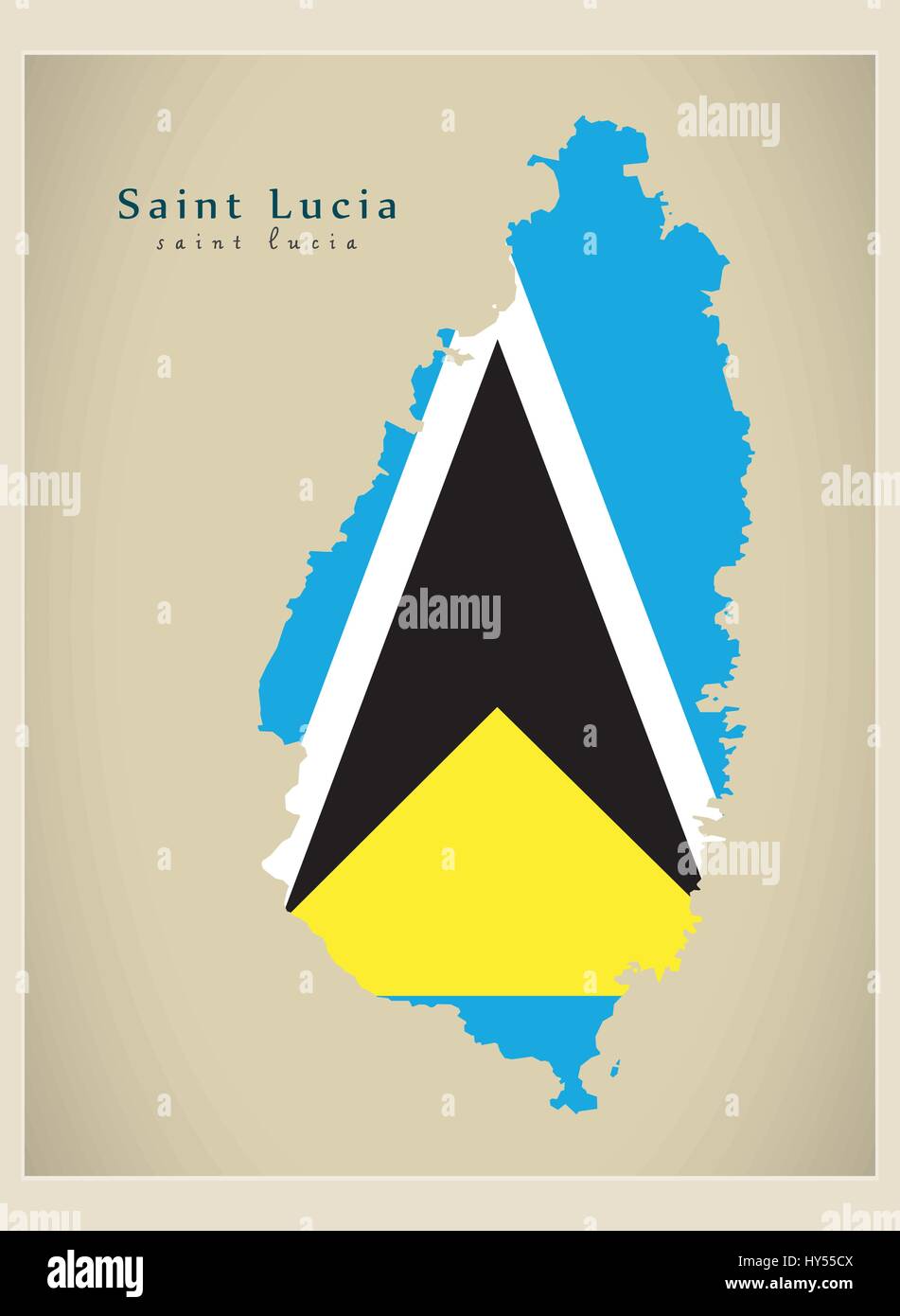 Saint lucia flag map hi-res stock photography and images - Alamy