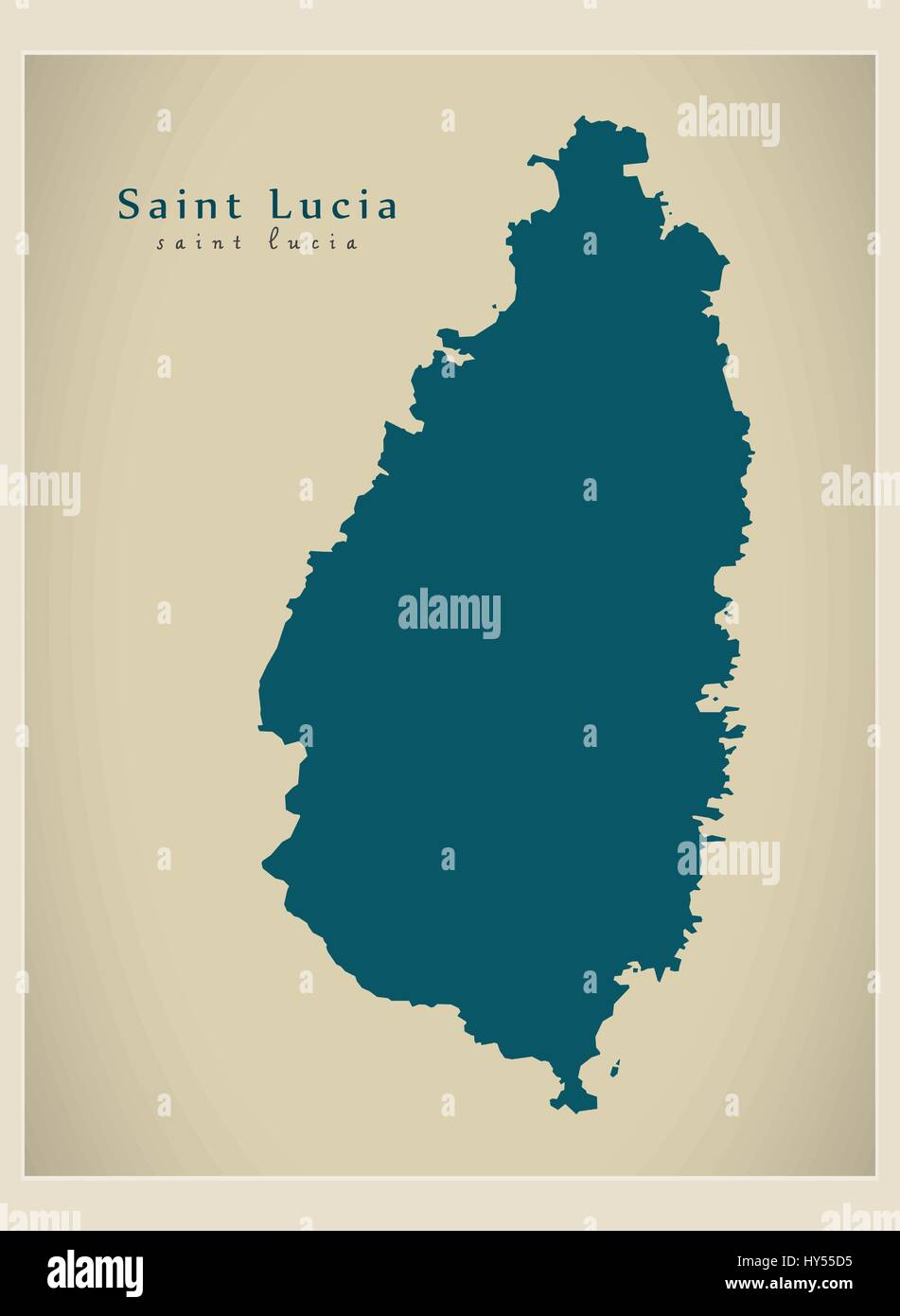 Modern Map - Saint Lucia LC Stock Vector Image & Art - Alamy