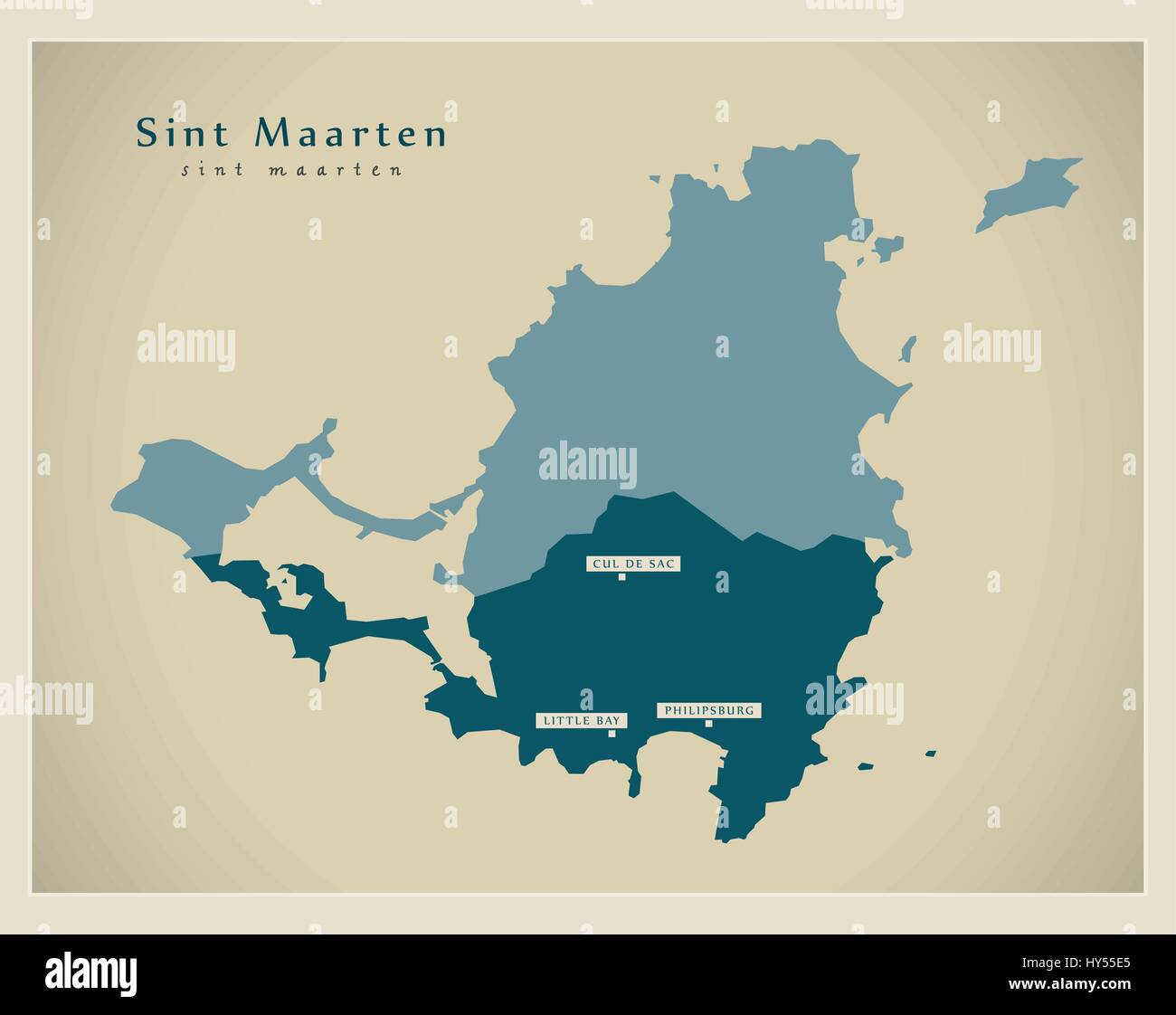 Modern Map - Sint Maarten details SX Stock Vector Image & Art - Alamy