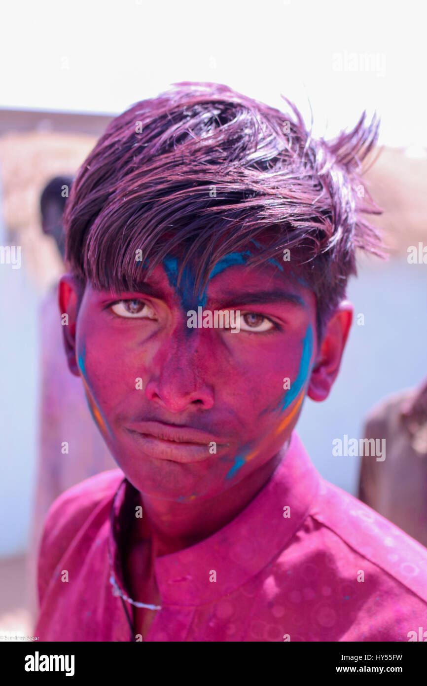 Holi Day - Portrait Stock Photo - Alamy