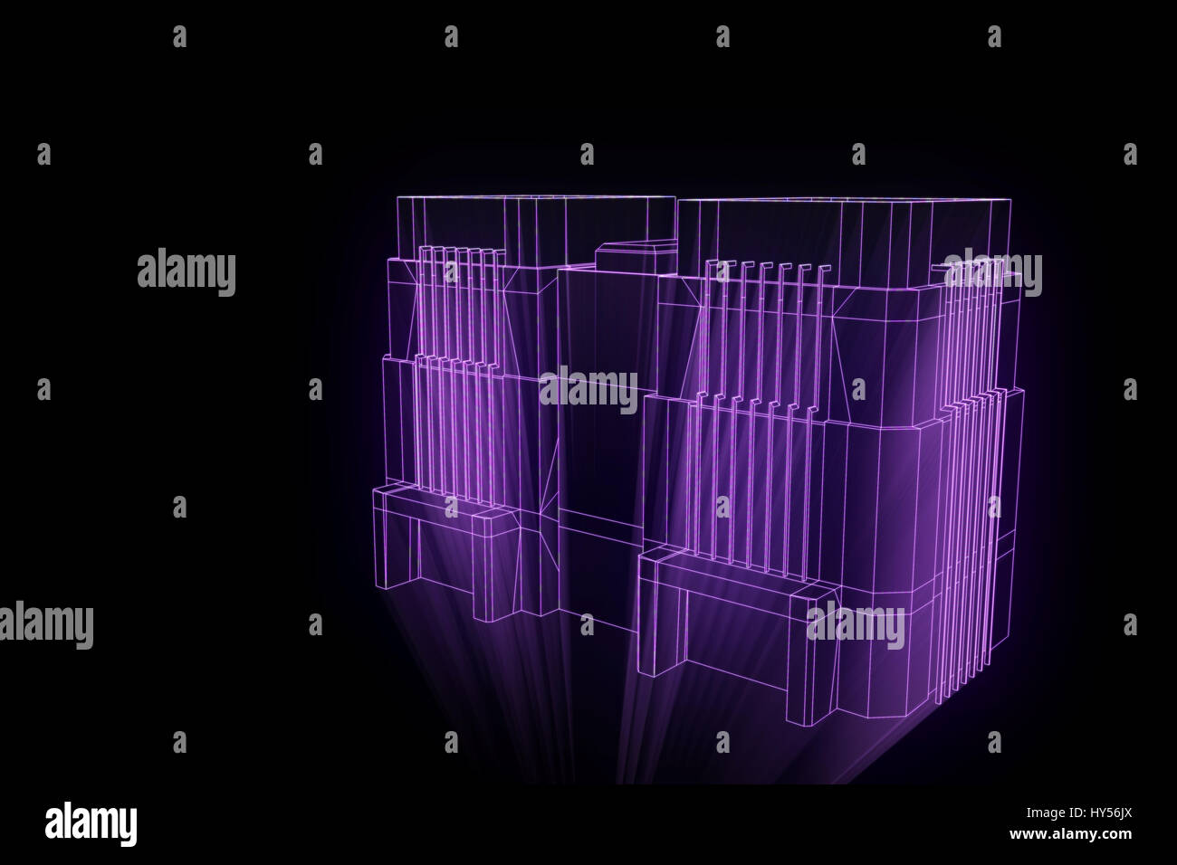 3d wireframe building hologram hi-res stock photography and images - Alamy