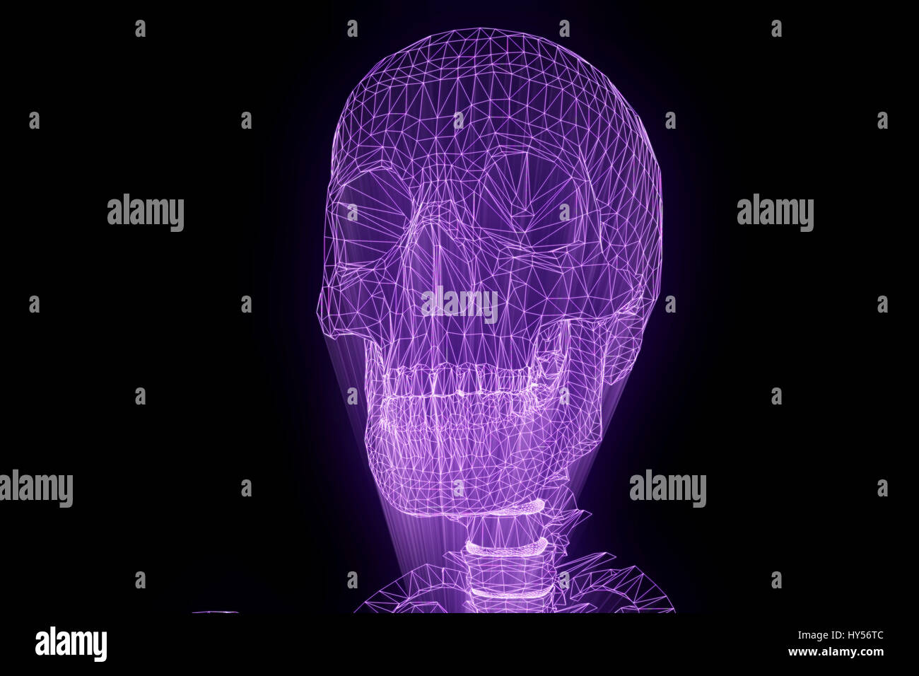 Human Skeleton Wireframe Hologram in Motion. Nice 3D Rendering Stock ...