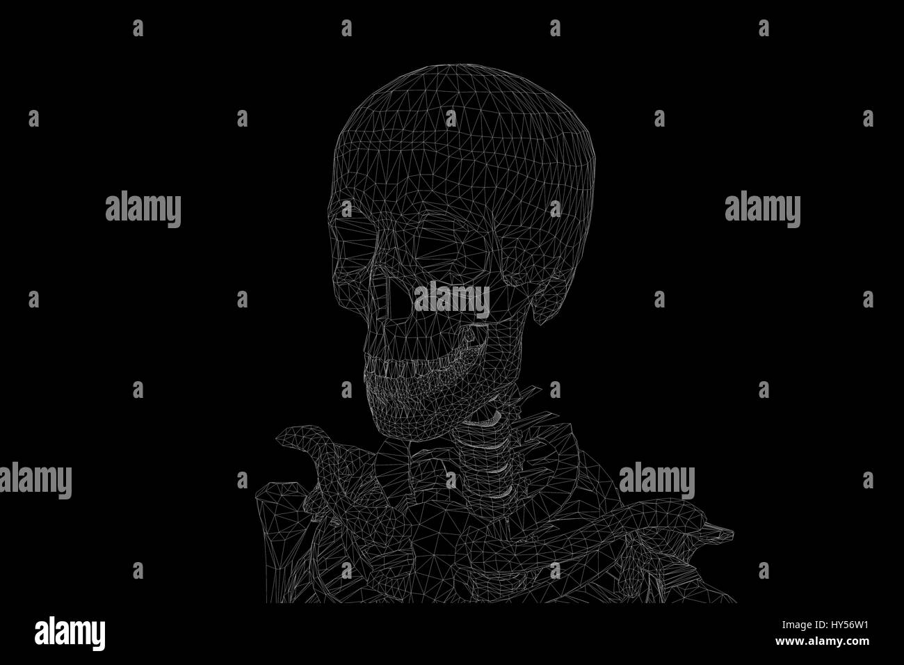 Human Skeleton Wireframe Hologram in Motion. Nice 3D Rendering Stock ...