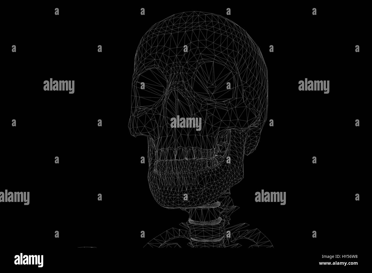 Human Skeleton Wireframe Hologram in Motion. Nice 3D Rendering Stock ...