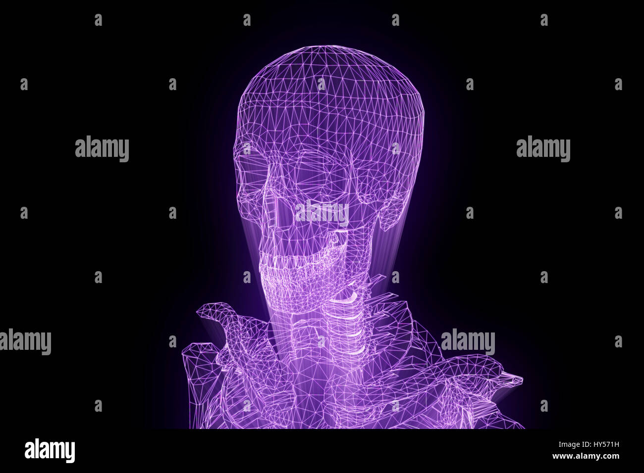 Human Skeleton Wireframe Hologram in Motion. Nice 3D Rendering Stock ...