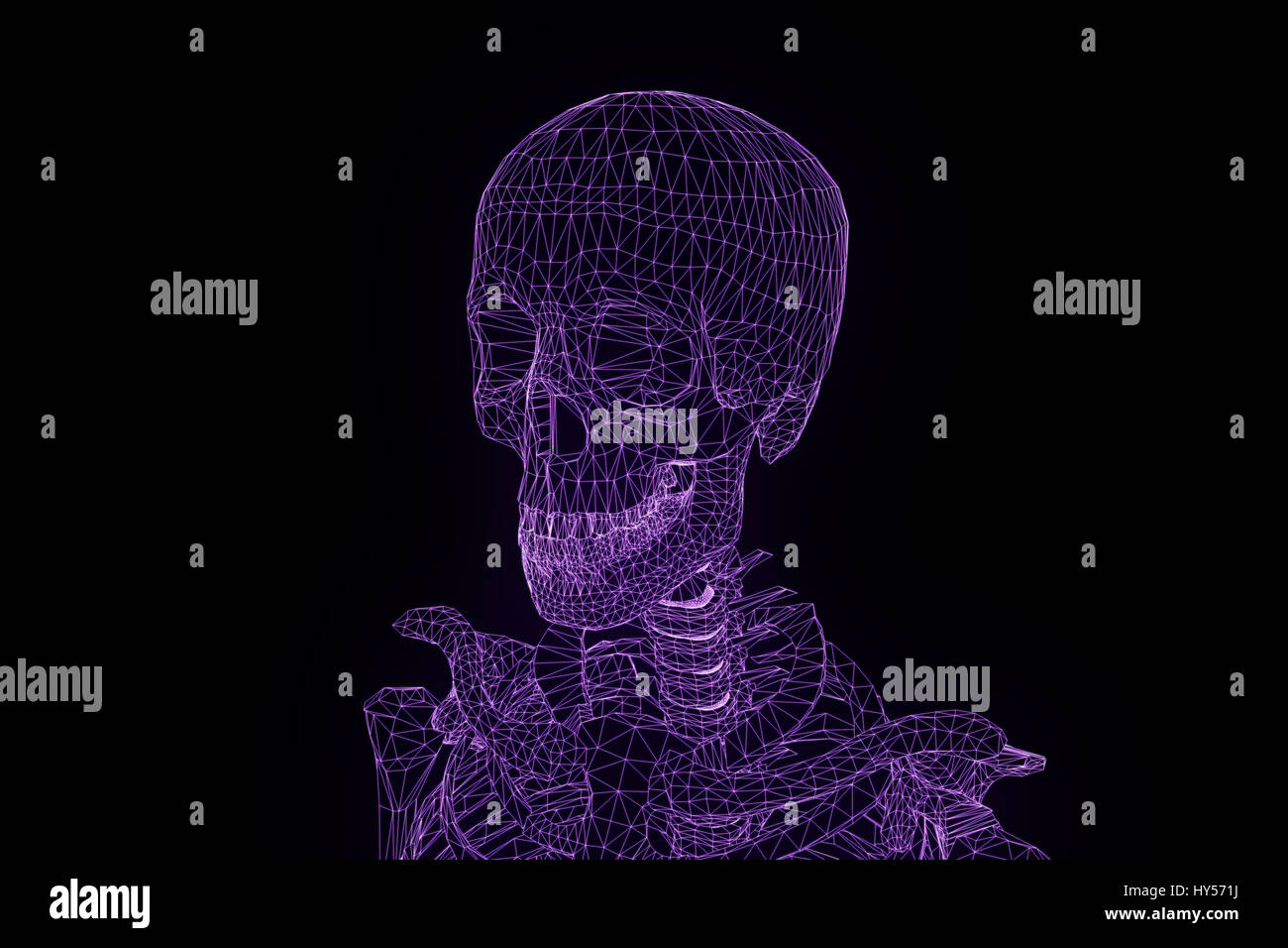Human Skeleton Wireframe Hologram in Motion. Nice 3D Rendering Stock ...