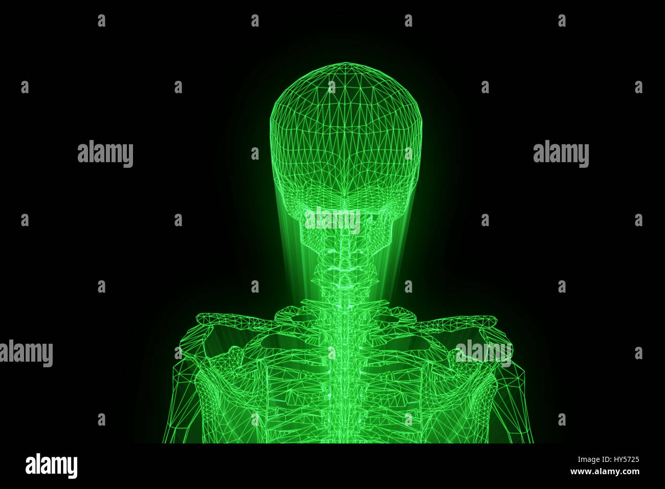 Human Skeleton Wireframe Hologram in Motion. Nice 3D Rendering Stock ...
