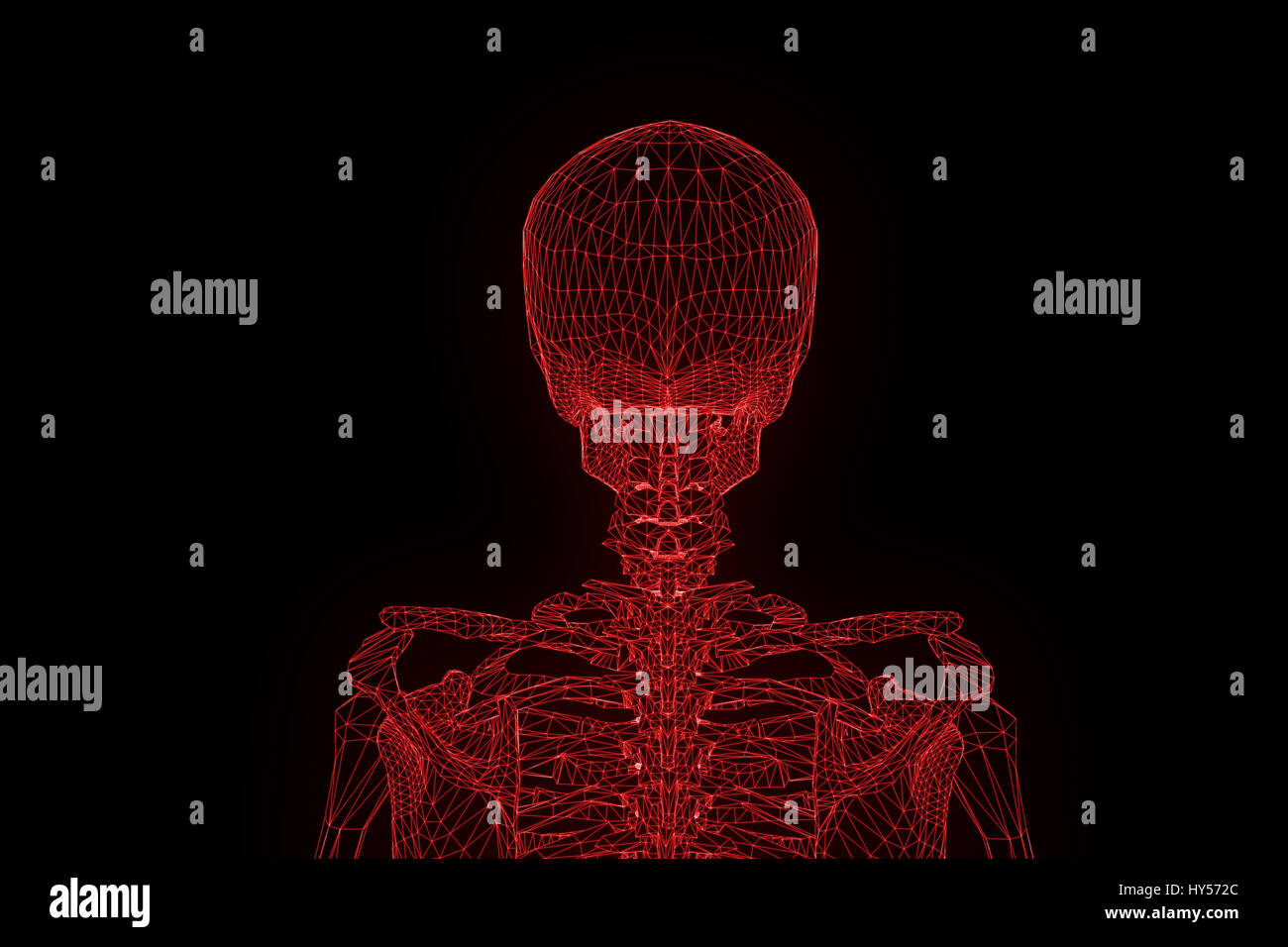 Human Skeleton Wireframe Hologram in Motion. Nice 3D Rendering Stock ...