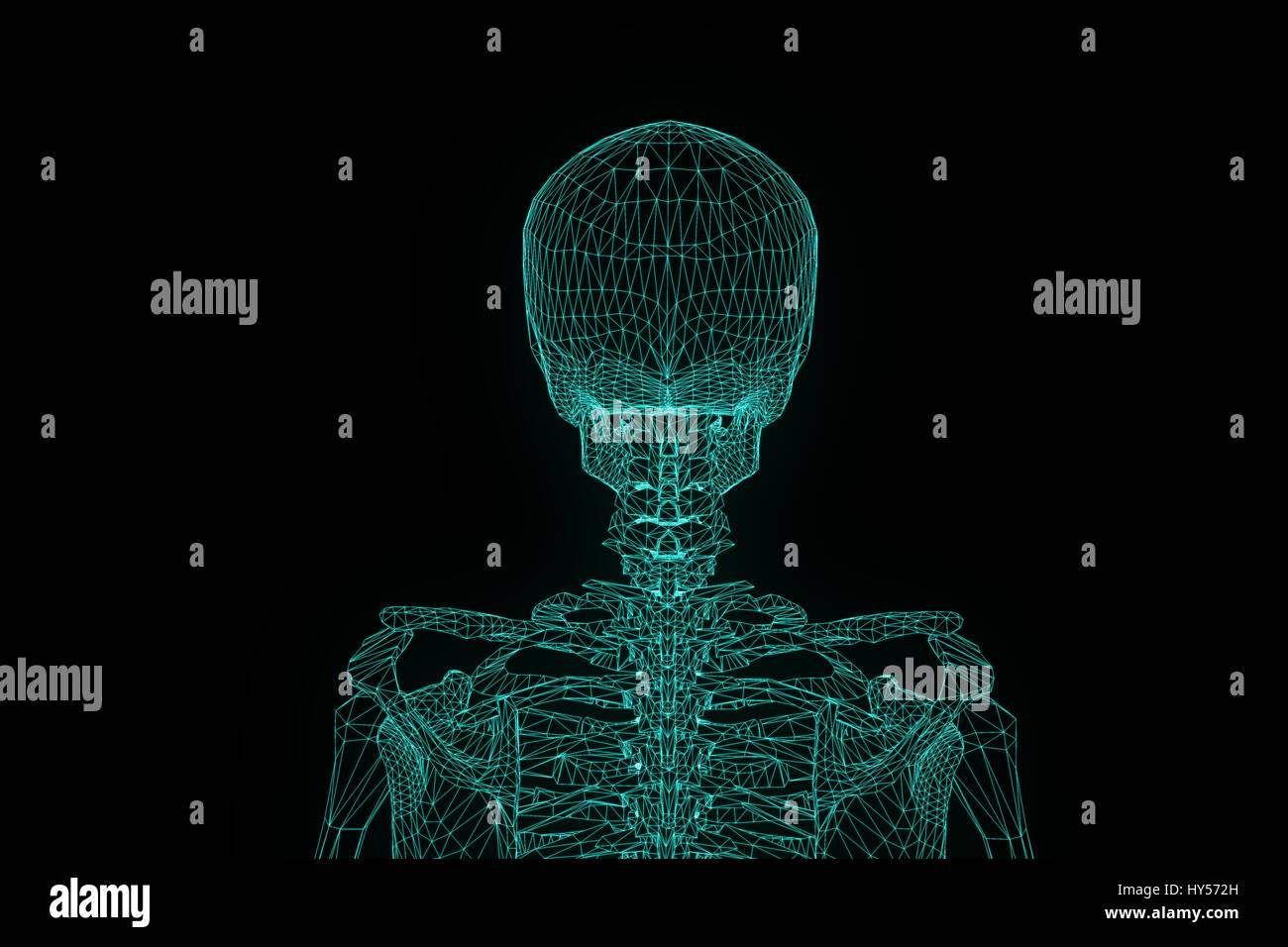 Human Skeleton Wireframe Hologram in Motion. Nice 3D Rendering Stock ...