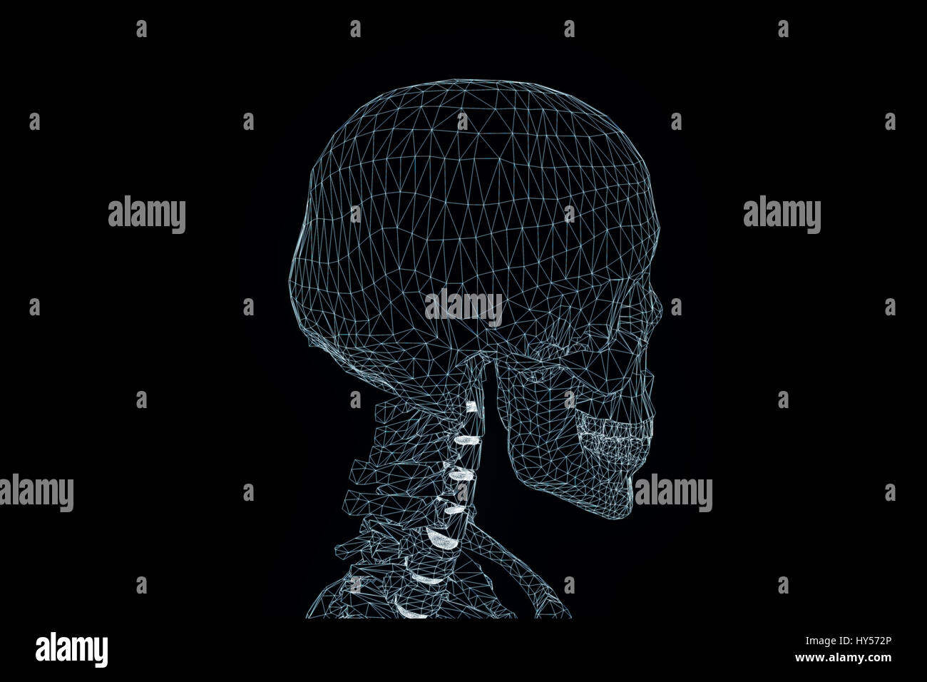 Human Skeleton Wireframe Hologram in Motion. Nice 3D Rendering Stock ...