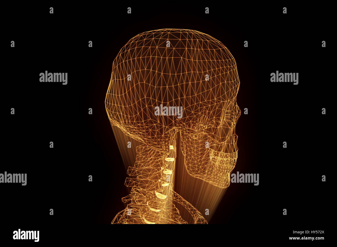 Human Skeleton Wireframe Hologram in Motion. Nice 3D Rendering Stock ...