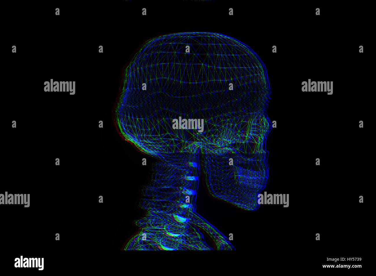 Human Skeleton Wireframe Hologram in Motion. Nice 3D Rendering Stock ...