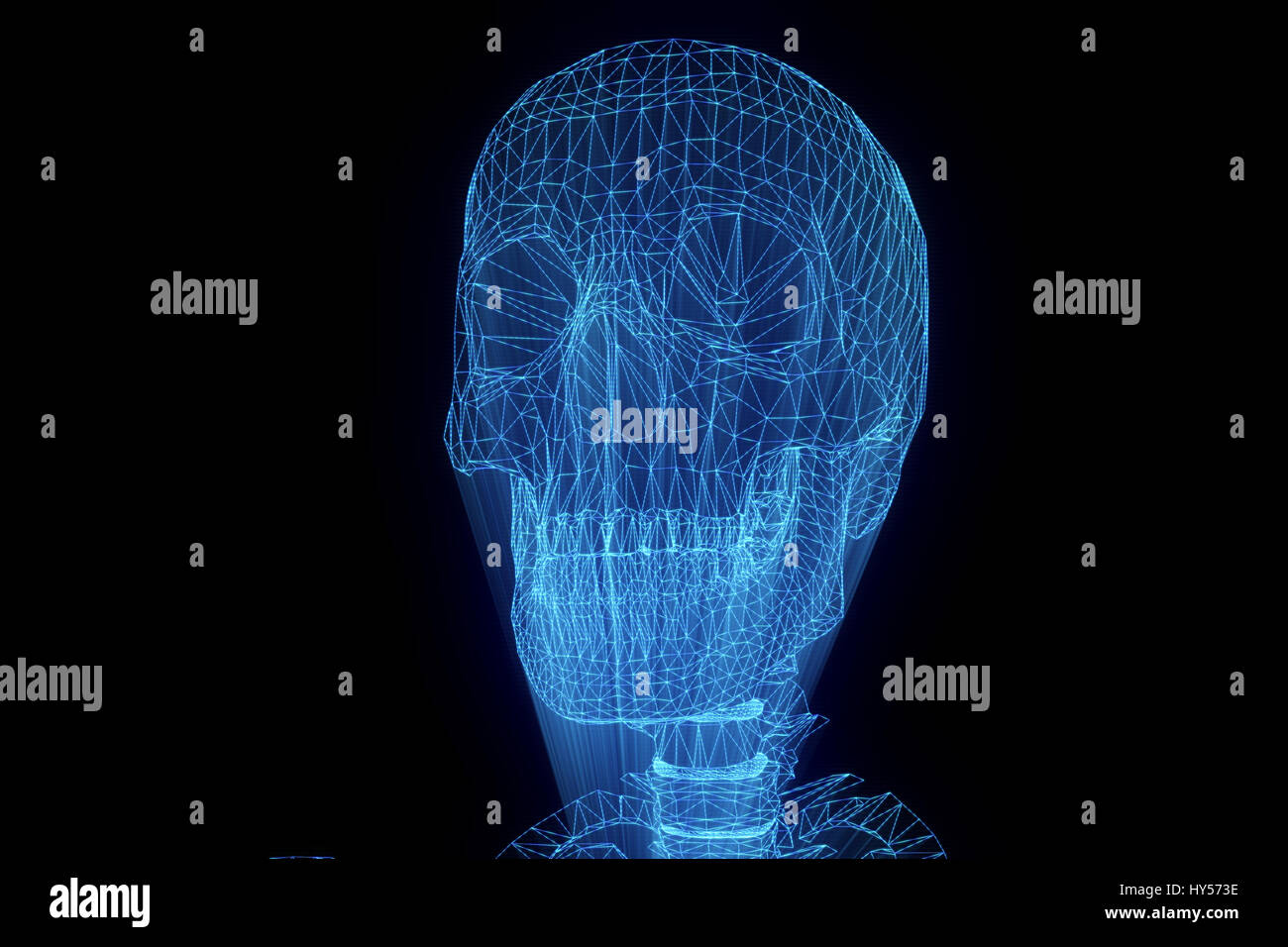 Human Skeleton Wireframe Hologram in Motion. Nice 3D Rendering Stock ...