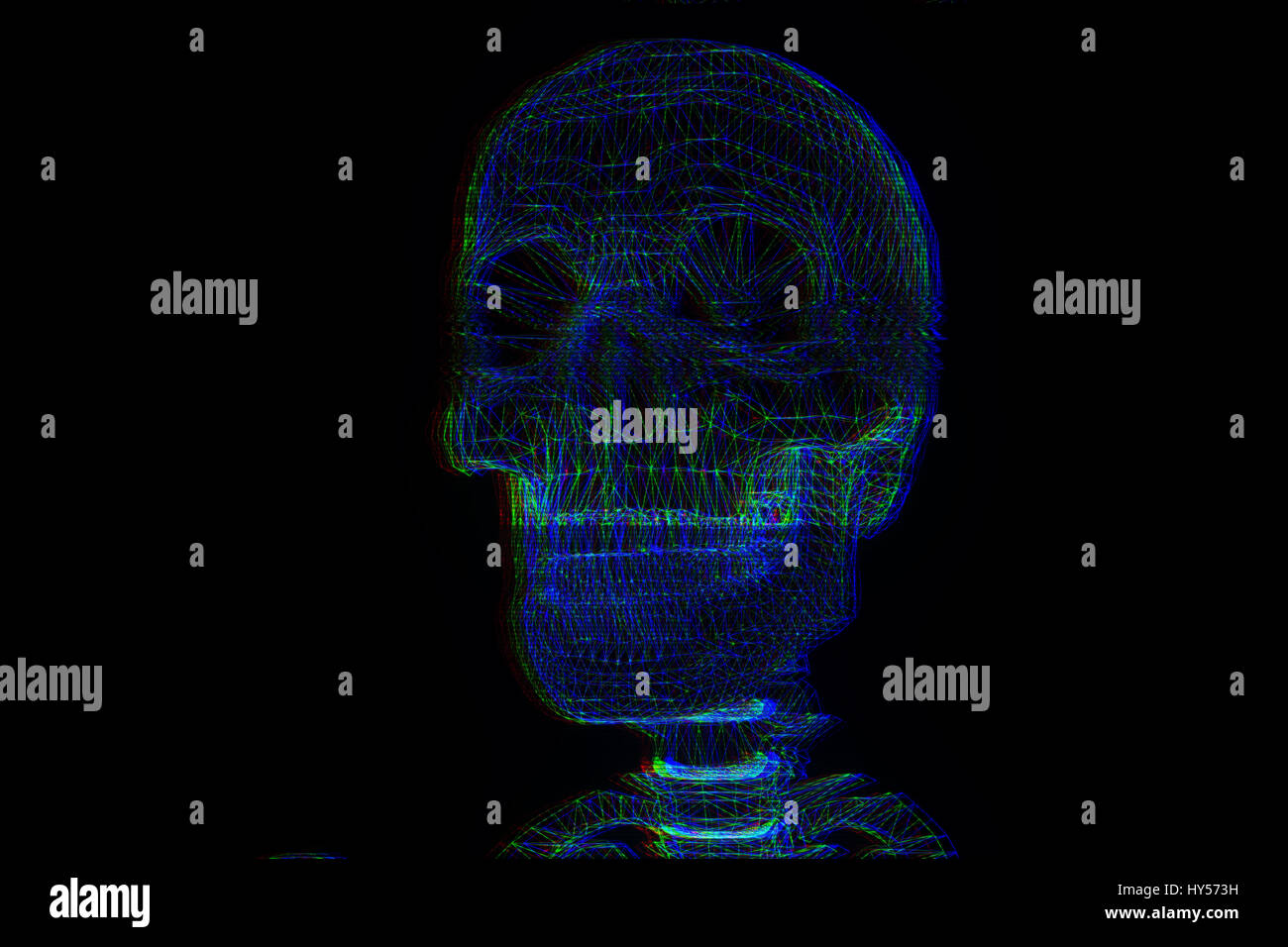 Human Skeleton Wireframe Hologram in Motion. Nice 3D Rendering Stock ...