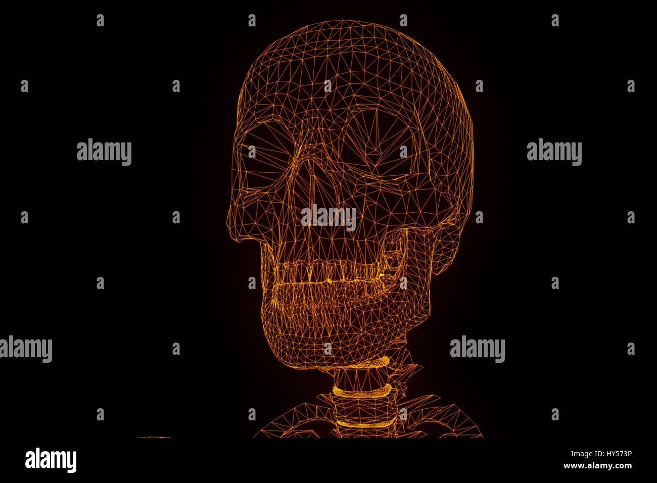 Human Skeleton Wireframe Hologram in Motion. Nice 3D Rendering Stock ...