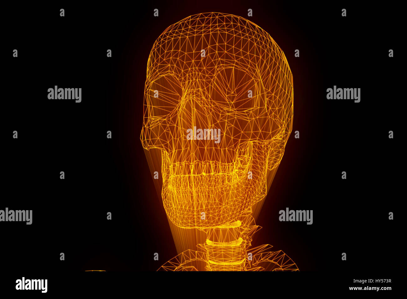 Human Skeleton Wireframe Hologram in Motion. Nice 3D Rendering Stock ...