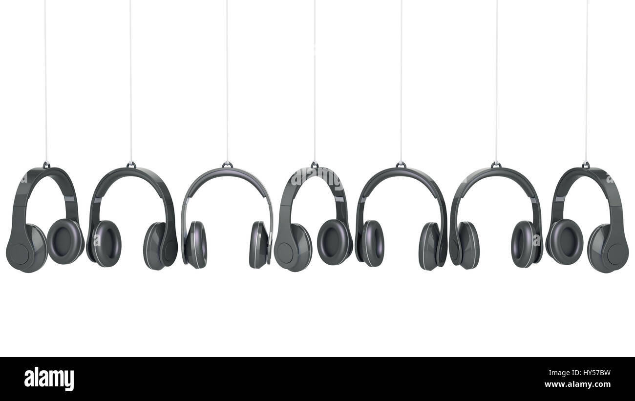 headphone colors on white background Stock Photo - Alamy