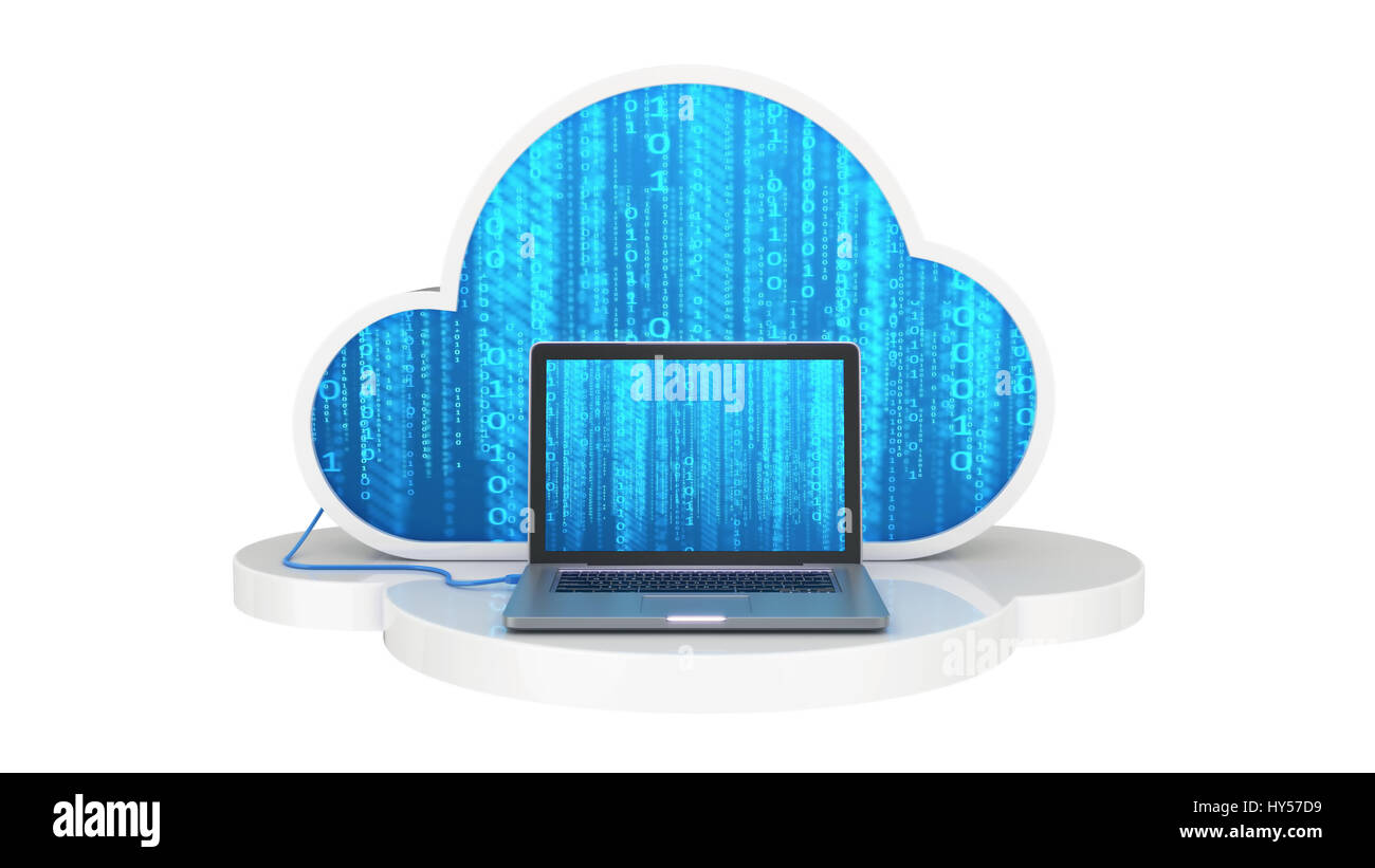 Cloud computing, laptop Stock Photo - Alamy