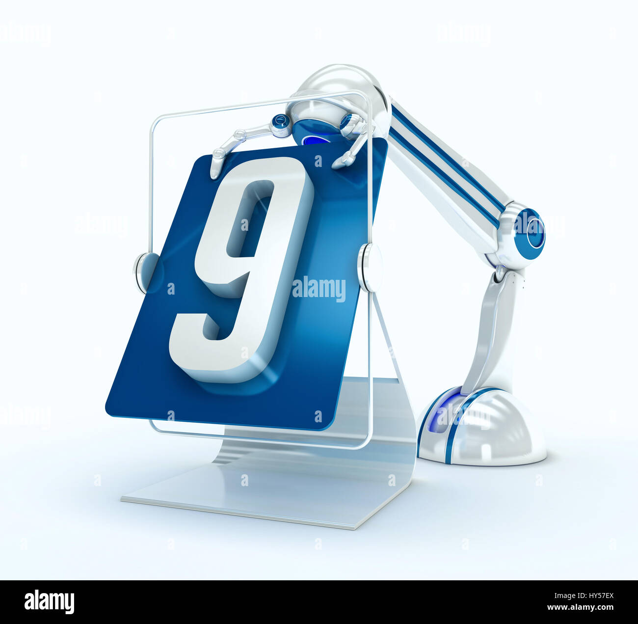 Robot with No. 9 Stock Photo - Alamy