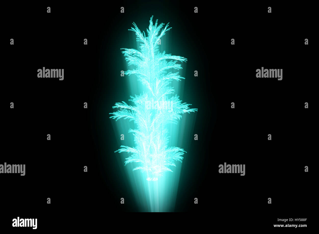 Tree Plant in Wireframe Hologram Style. Nice 3D Rendering Stock Photo ...