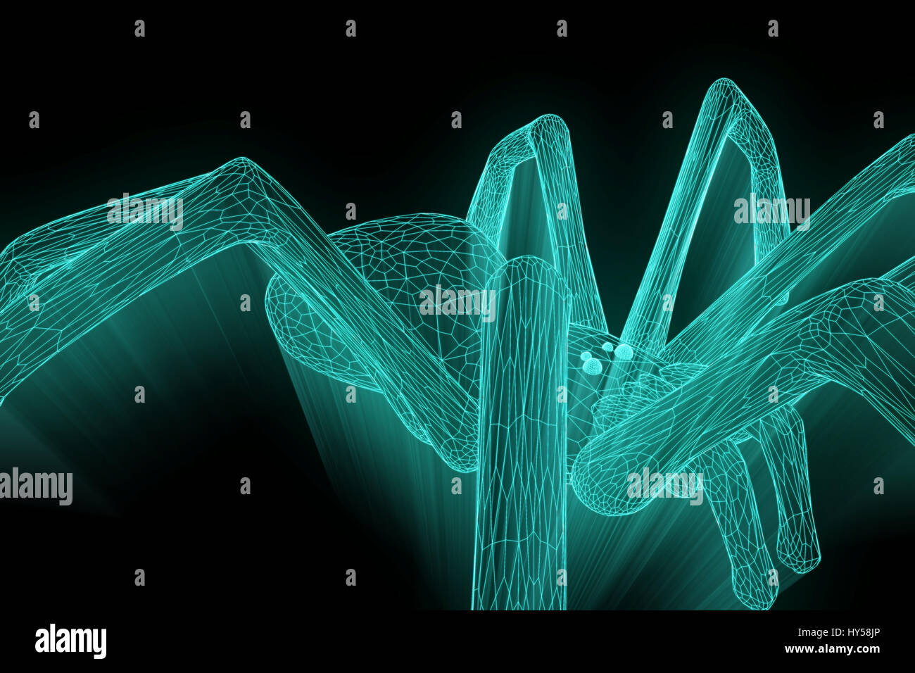 Spider in Hologram Wireframe Style. Nice 3D Rendering Stock Photo - Alamy