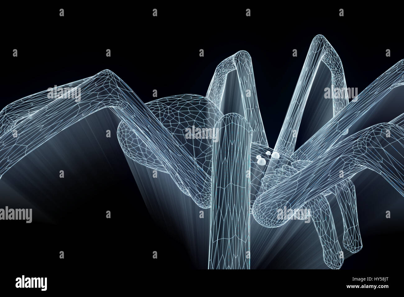 Spider in Hologram Wireframe Style. Nice 3D Rendering Stock Photo - Alamy