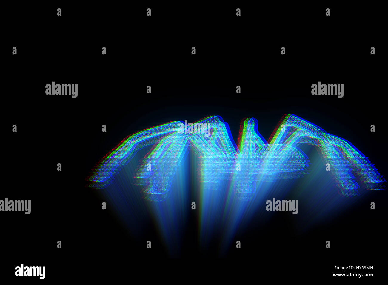 Spider in Hologram Wireframe Style. Nice 3D Rendering Stock Photo - Alamy