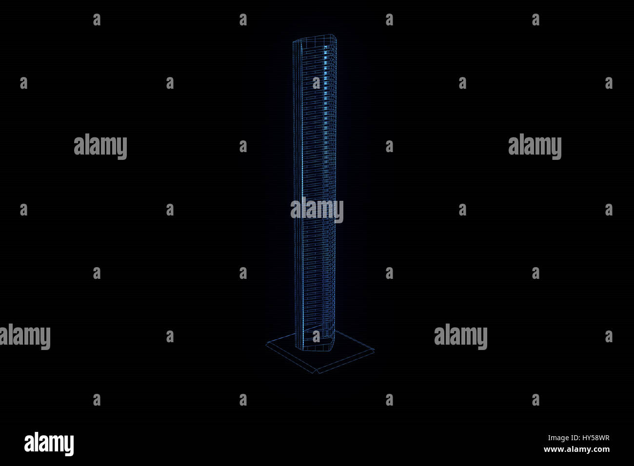 3D CD Rack Shelf in Wireframe Hologram Style. Nice 3D Rendering Stock ...