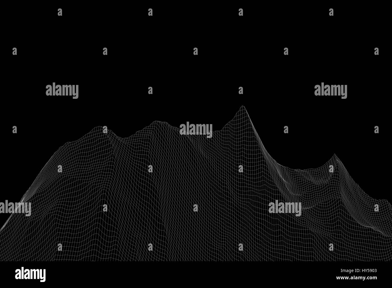 Mountain in Wireframe Hologram Style. Nice 3D Rendering Stock Photo - Alamy