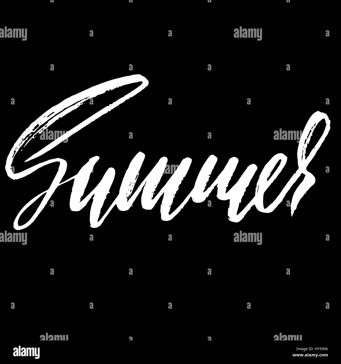 Summer. Hand drawn lettering. Vector illustration. Handwritten ...