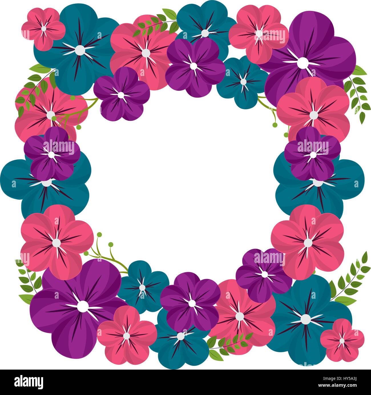 square border flowers decoration Stock Vector Image & Art - Alamy